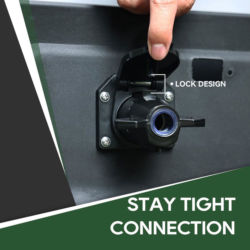 RVGUARD 7 Way Trailer Plug | Waterproof 12 Volt 7 Way Round Connector ...