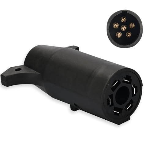 RVGUARD 12 Volt 7 Pin to 6 Pin Trailer Plug Adapter | 7 Way Blade to 6 ...