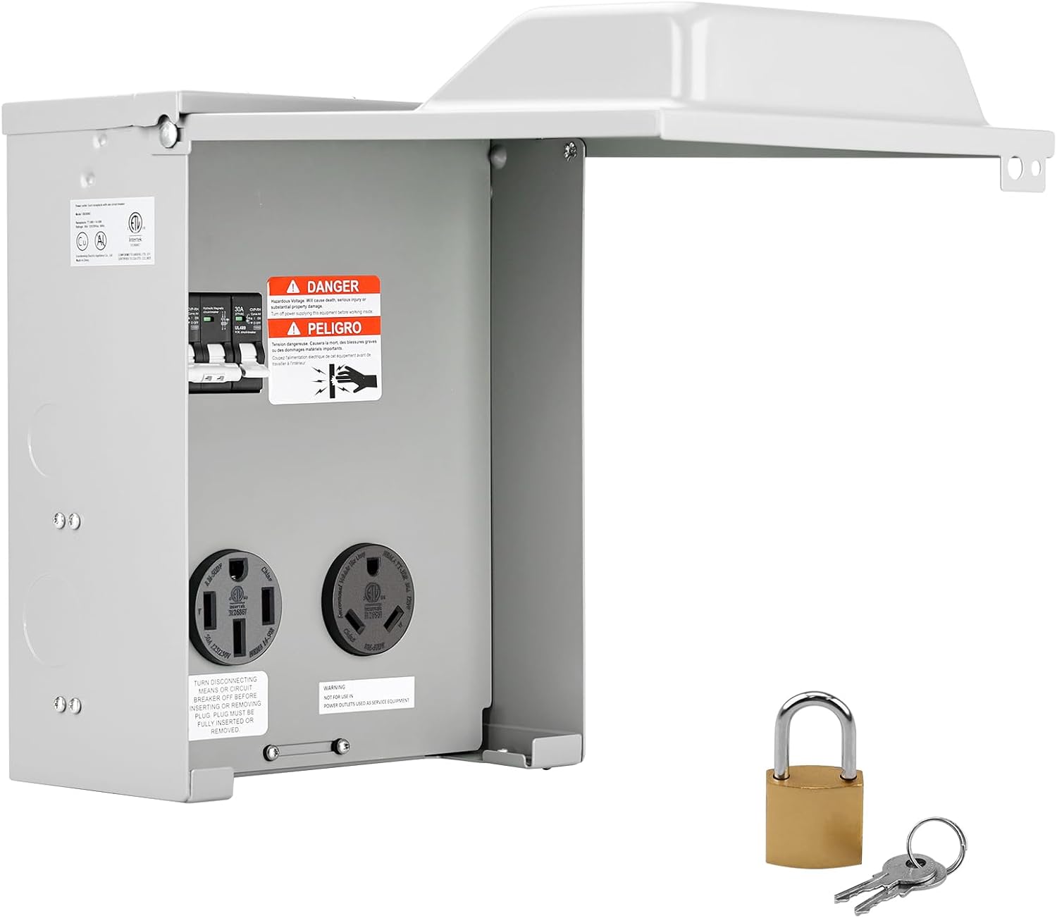 50A & 30A RV Electrical Outlet Panel - Dual Heavy-Duty Receptacles ...