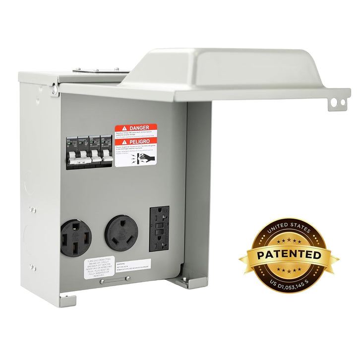RVGUARD RV Temporary Power Outlet Panel with Breaker | ETL Listed 20/30 ...
