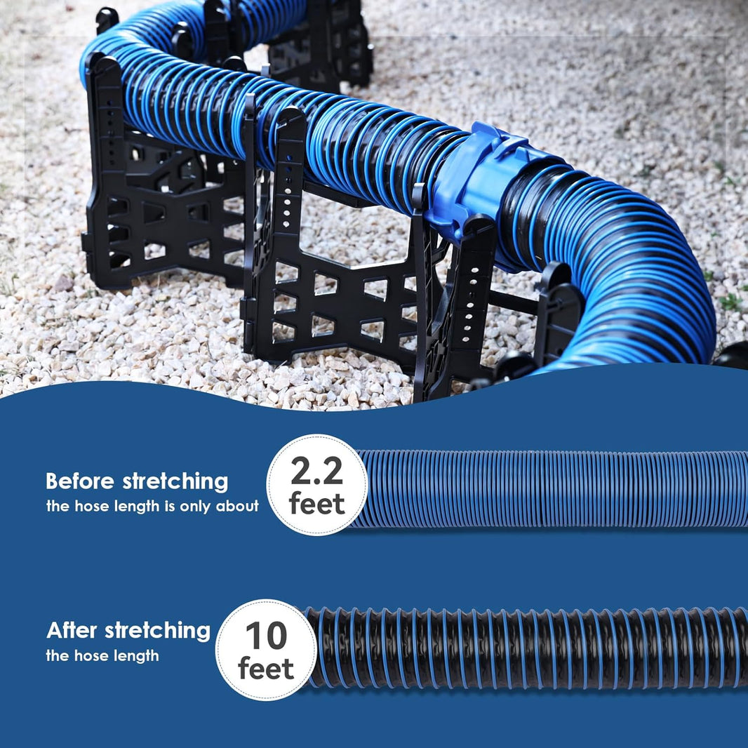 20ft Modular RV Sewer Hose Kit | 2x10ft Attachable Hoses with Clear ...