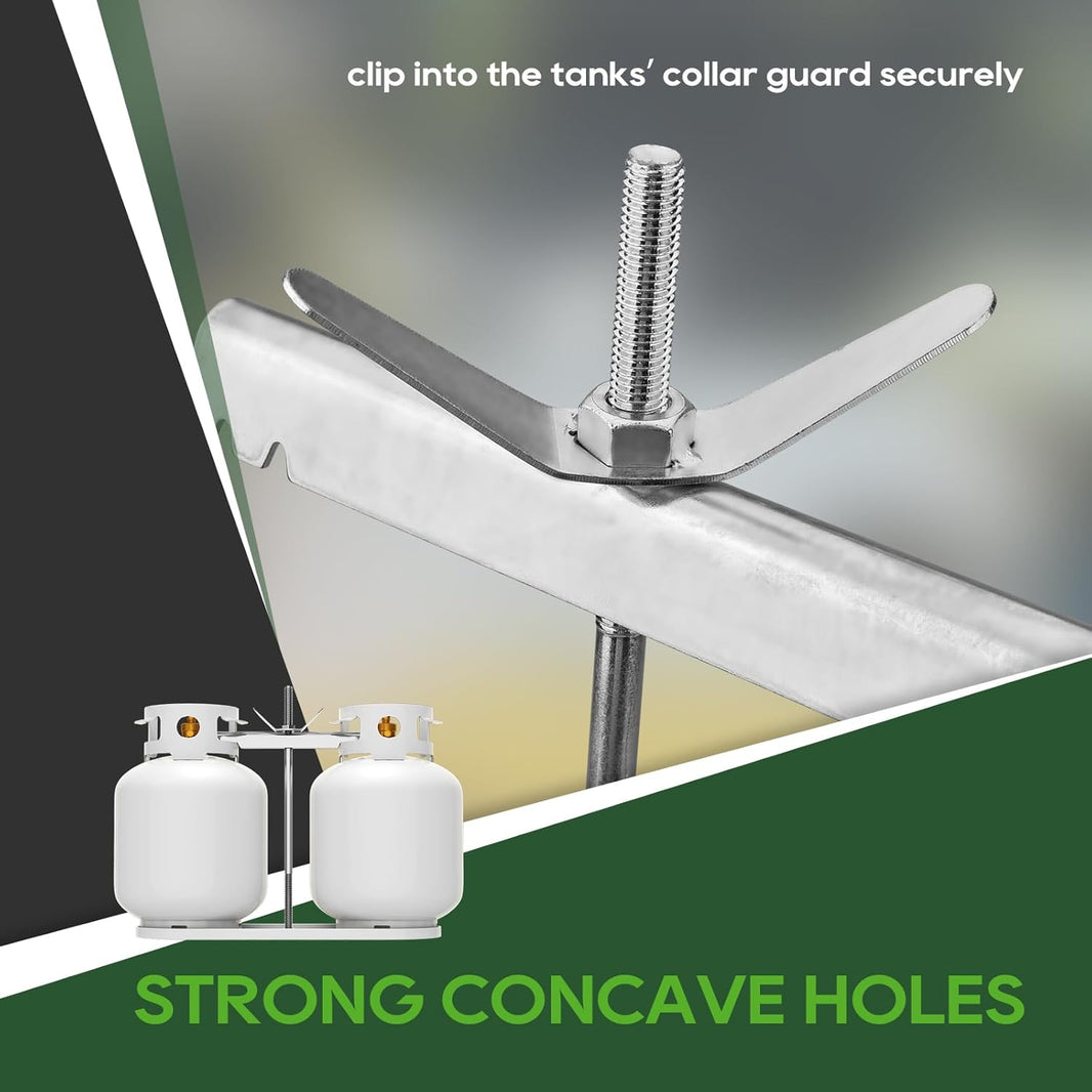 RVGUARD Dual Propane Tank Mounting Rack for 20 and 30lbs Tanks