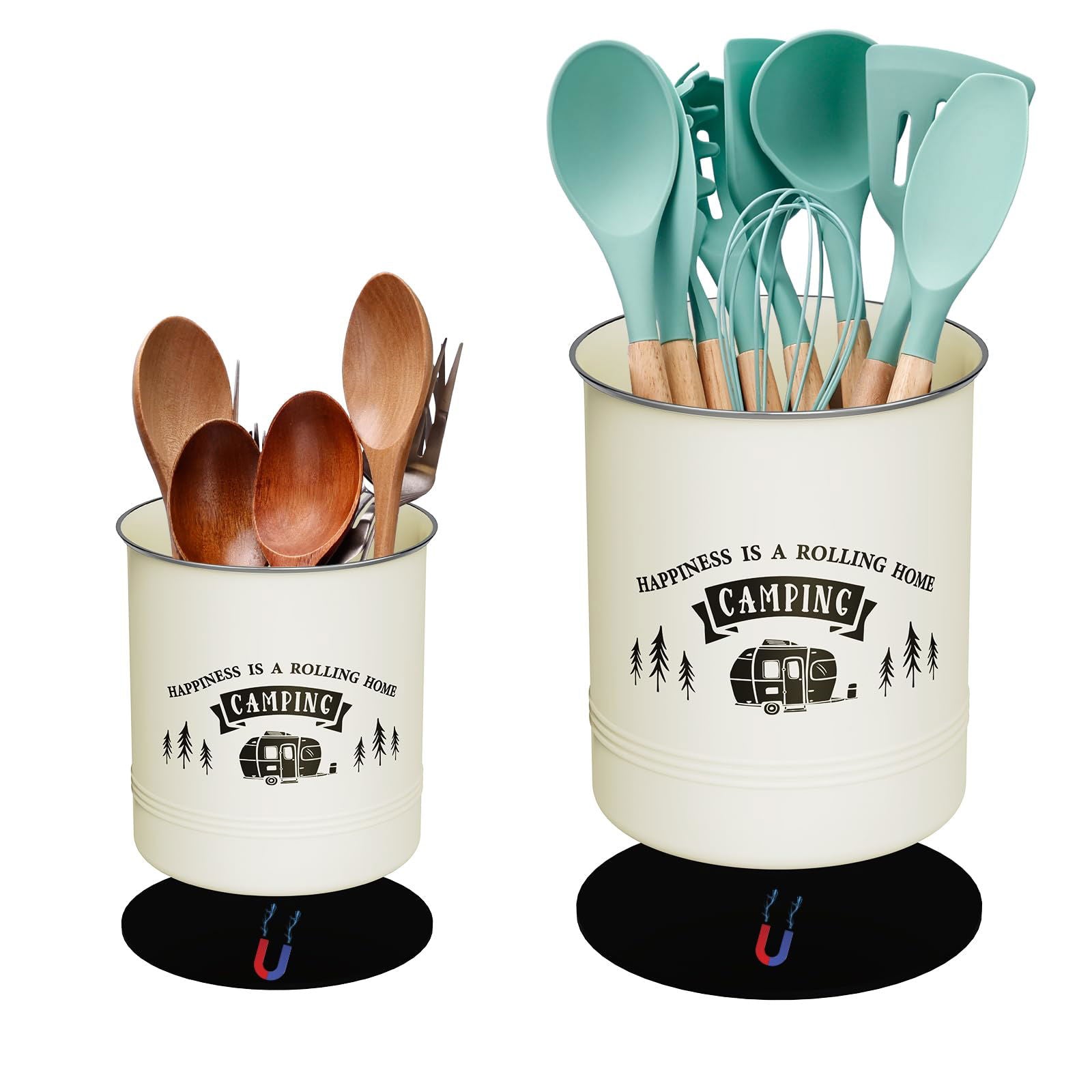 RVGUARD Magnetic RV Utensil Holder | Portable Cutlery Organizer 2 Packs