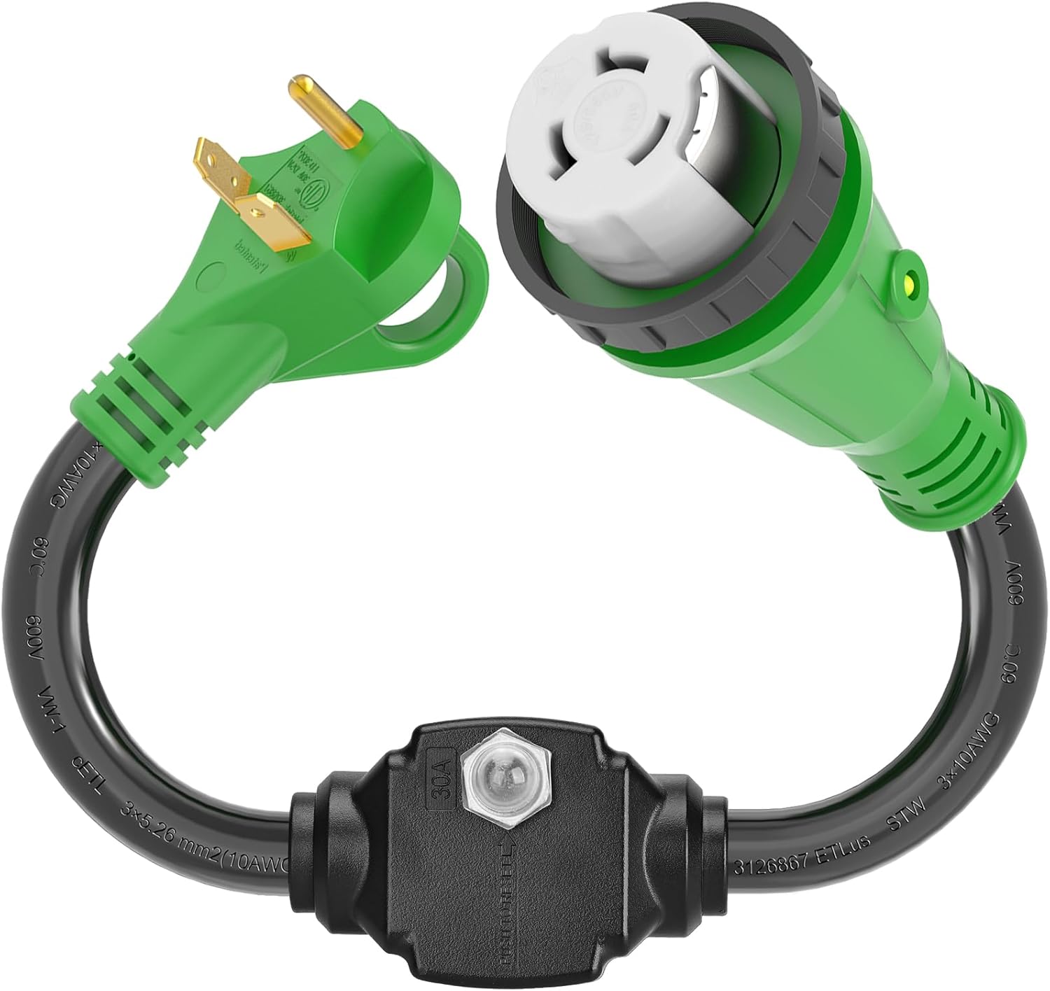 RVGUARD RV Adapter Cord with Overload Protector | 30 Amp to 50 Amp ...