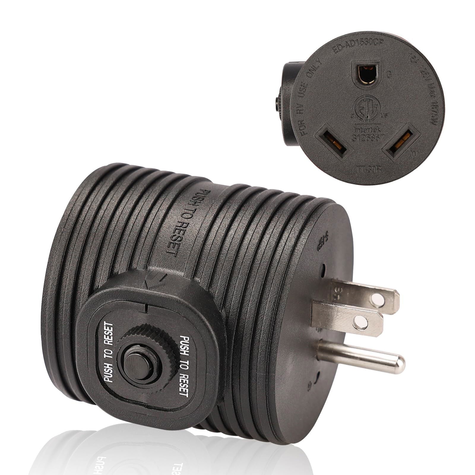 RVGUARD Overload Protector 30 Amp RV Power Adapter | NEMA 5-15P to NEMA ...