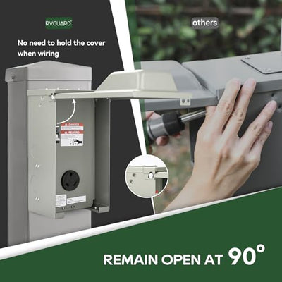 RVGUARD 30 Amp RV Power Outlet Box with Breaker | ETL Listed Waterproof ...