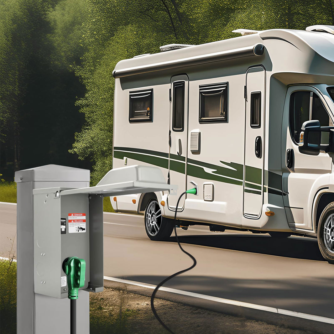 RVGUARD 50 Amp RV Power Outlet Box with Breaker | ETL Listed Waterproof ...