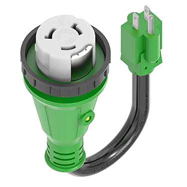 RVGUARD 50 Amp to 110 Volt RV Adapter Cord | 12 Inch with Locking Connector
