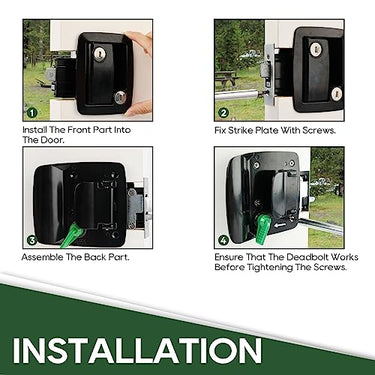 RVGUARD RV Door Latch | Entry Lock with Deadbolt, 4 Keys Included